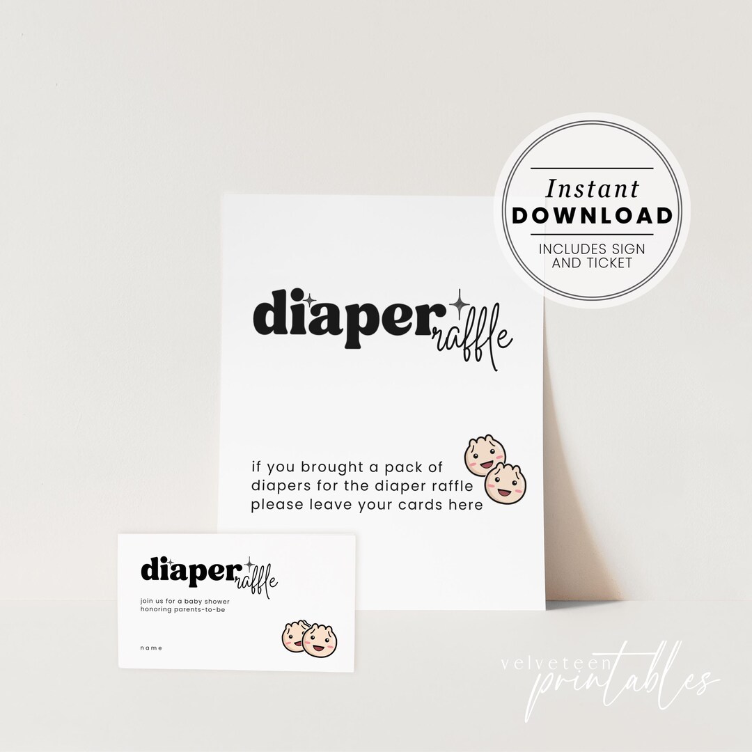 Dumpling Baby Shower Invitation: Diaper Raffle, Bao Theme (instant ...
