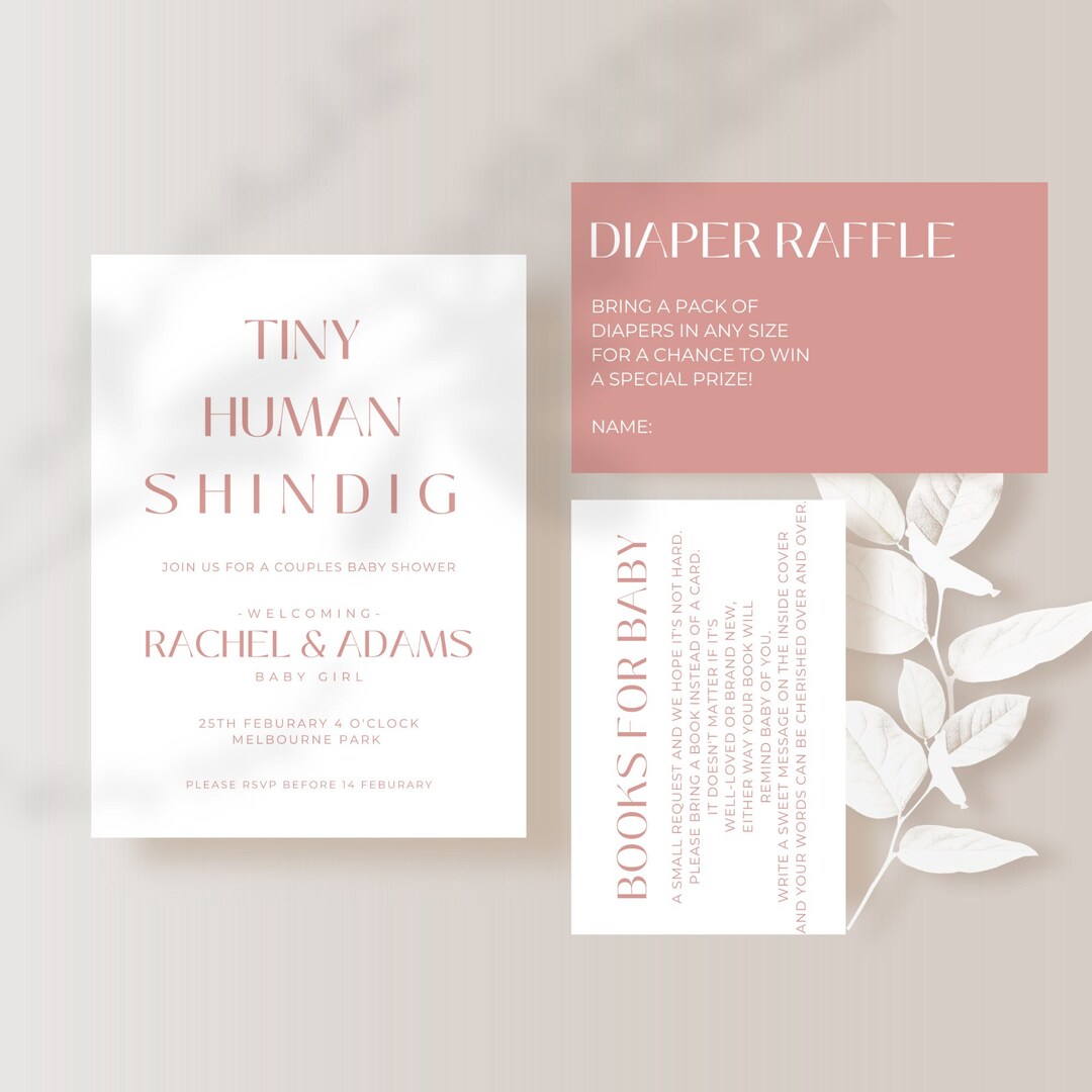 Modern Co-ed JOINT Baby Shower Invite Template, Co-ed Girls Baby Shower ...