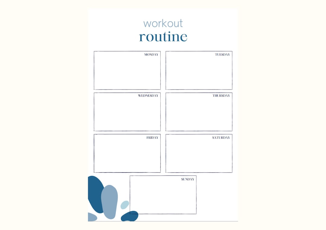 Weekly Workout Routine Planner Printable, Instant Download, Minimal ...