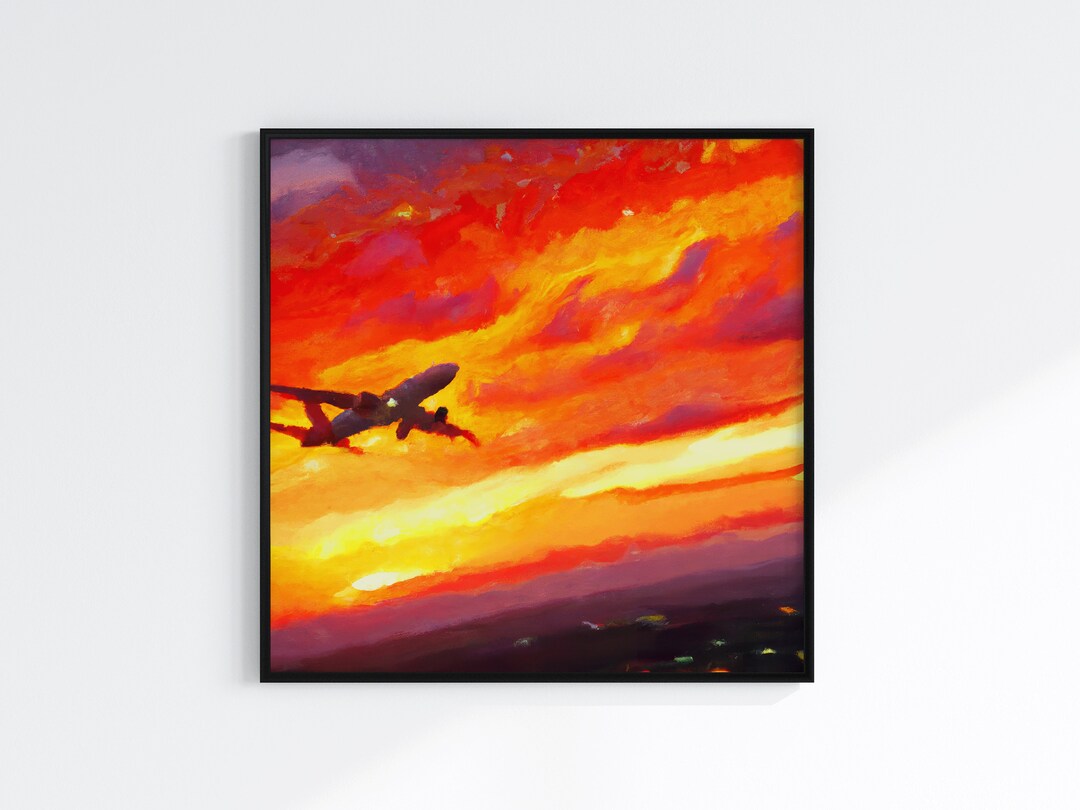 Airplane Painting, Plane Wall Art, Aviation Artwork, Travel Themed Home ...