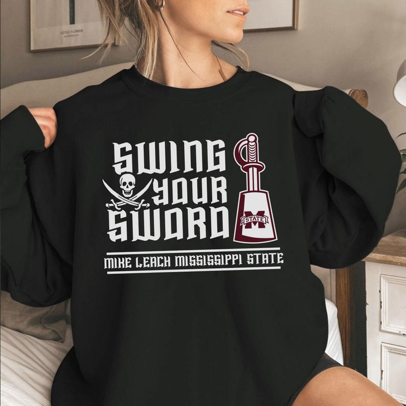 Vintage 90s Mike Leach Swing Your Sword Sweatshirt, Leach Pirate