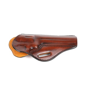 For Colt Python 6 Inch Revolver Fast Draw Owb Handmade Leather Gun ...