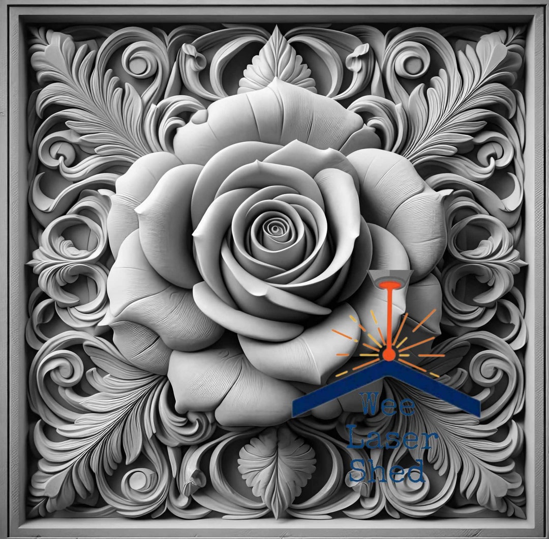3D Illusion Rose Laser File - Etsy