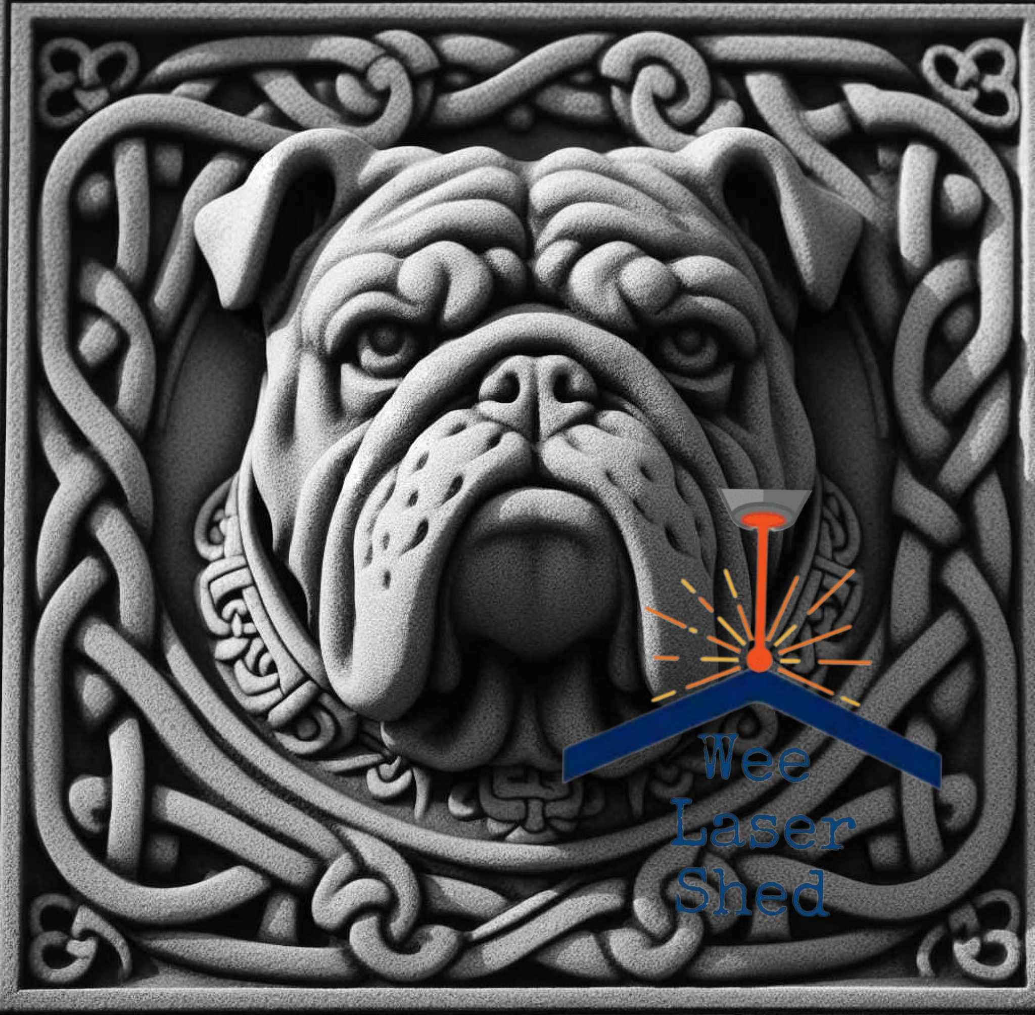 3D Illusion Bulldog File Laser Engraving - Etsy
