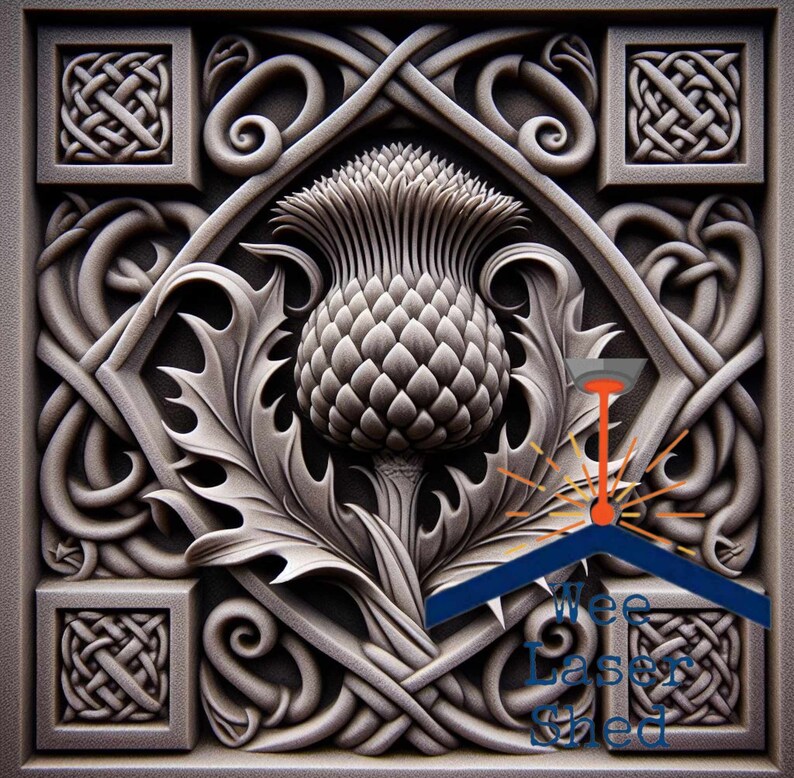 3D Illusion Celtic Thistle Laser Engraver File - Etsy