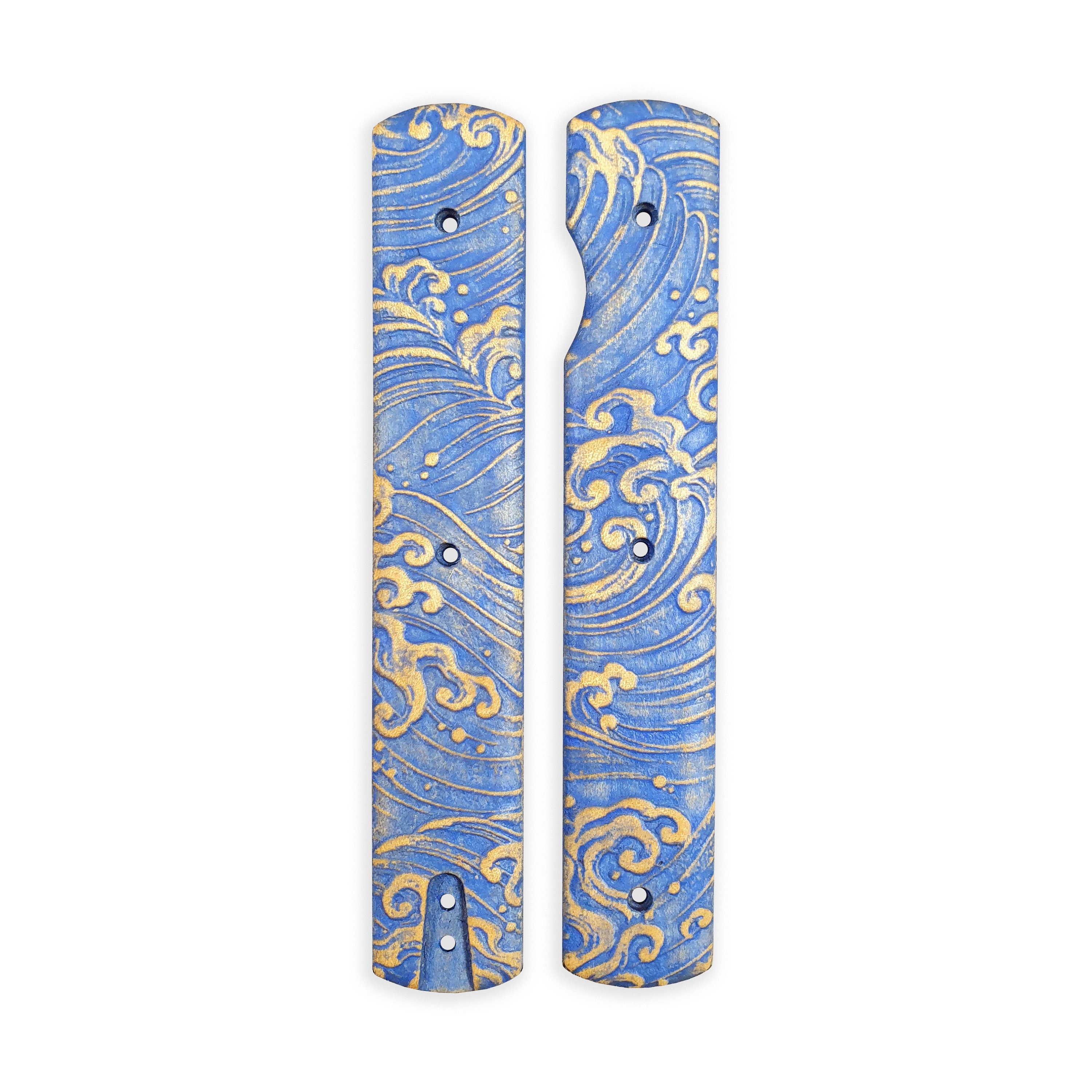 Japan Wave Blue Boker Plus Urban Trapper Linear Knife Scales - Etsy