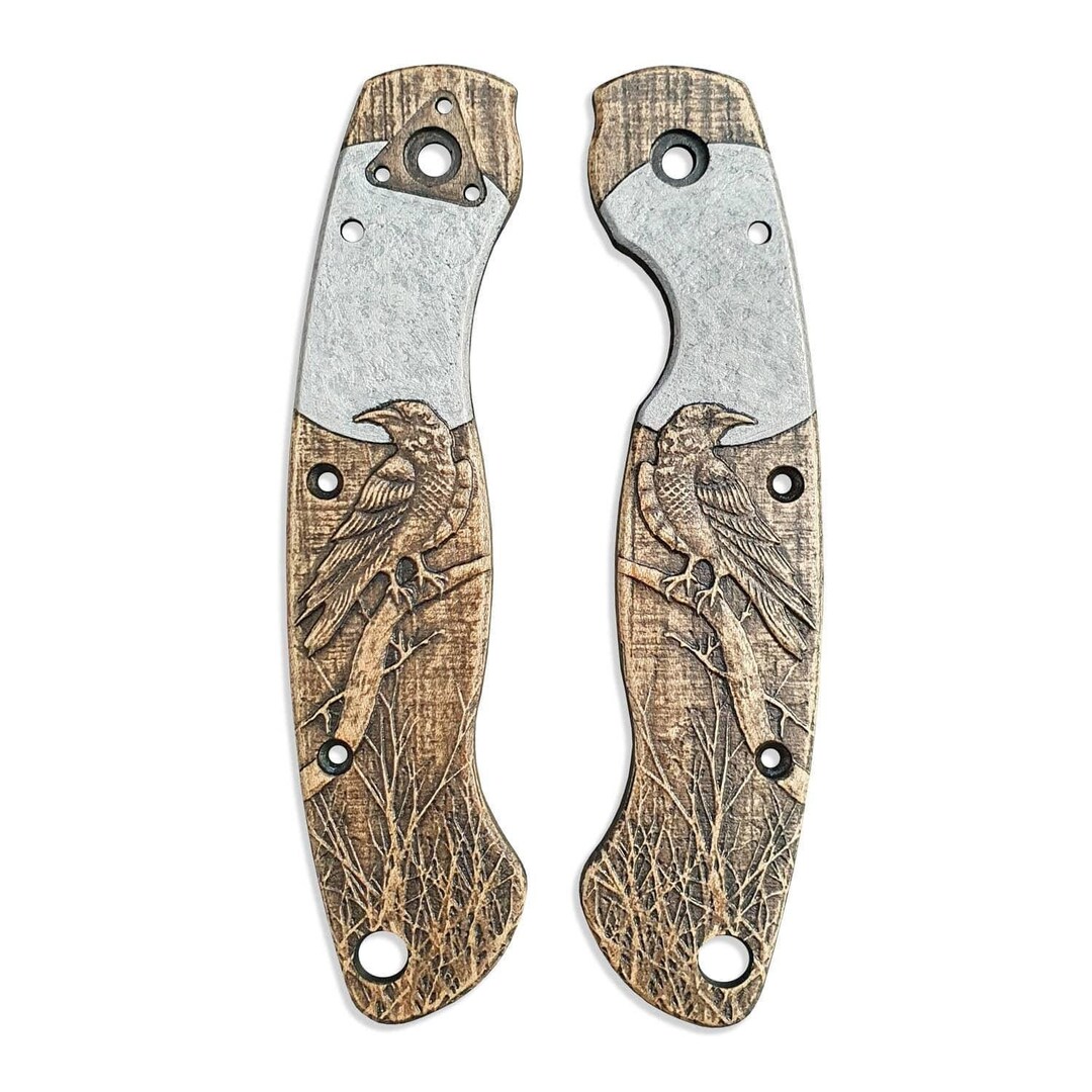 Moon Raven - Spyderco Military Knife Scales - Etsy