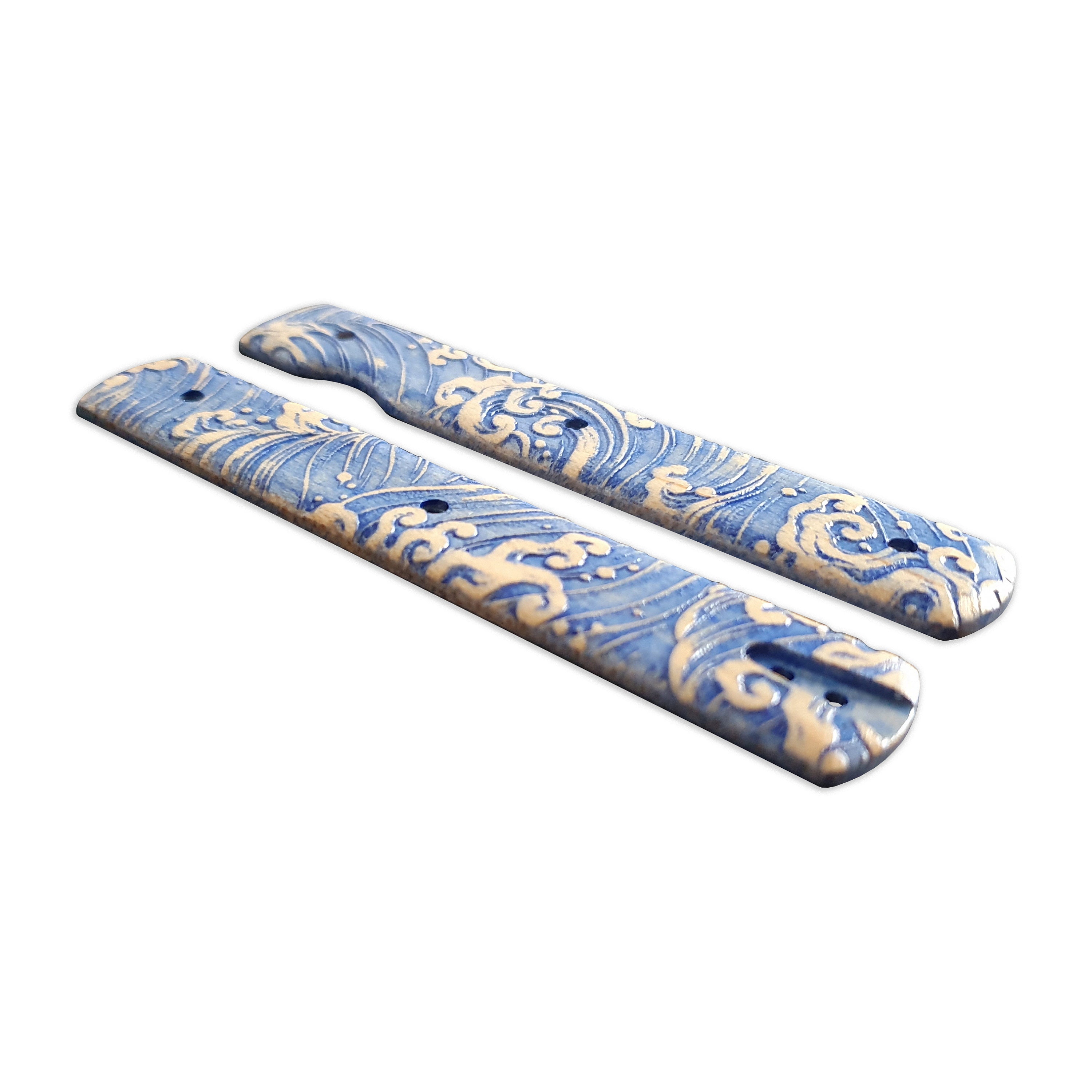 Japan Wave Blue Boker Plus Urban Trapper Linear Knife Scales - Etsy