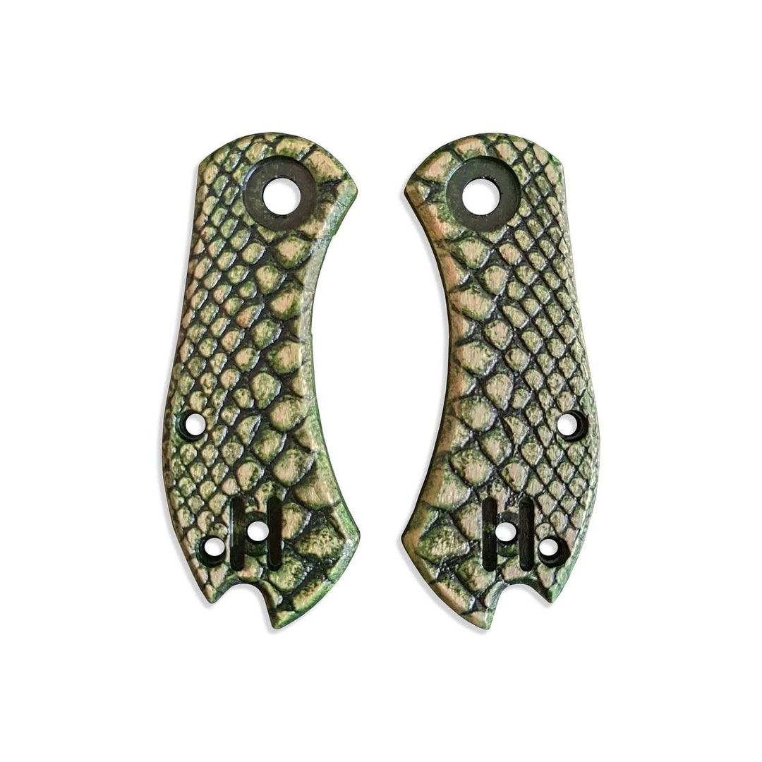 Snake Skin Green - Giant Mouse ACE Nibbler Knife Scales - Etsy