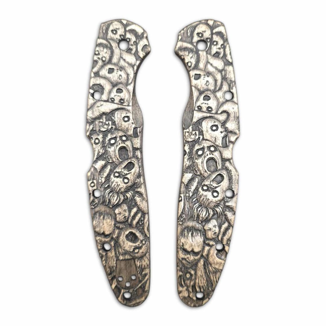 Scared Faces - Spyderco Police 4 Lightweight Knife Scales - Etsy