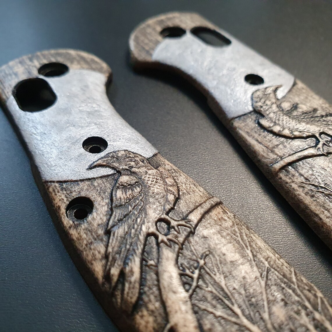 Moon Raven - Benchmade Mini Griptilian 555, 556 Knife Scales - Etsy