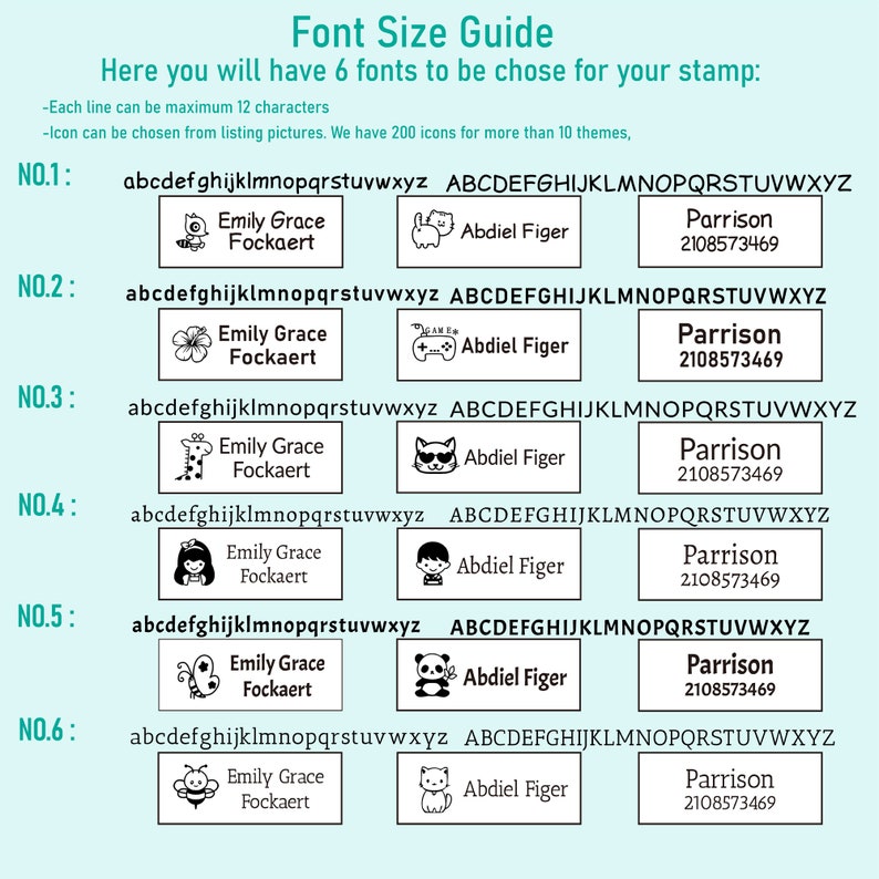 Artifacticzoe the Name Stamp for Kids Clothes Clothing Personalized ...