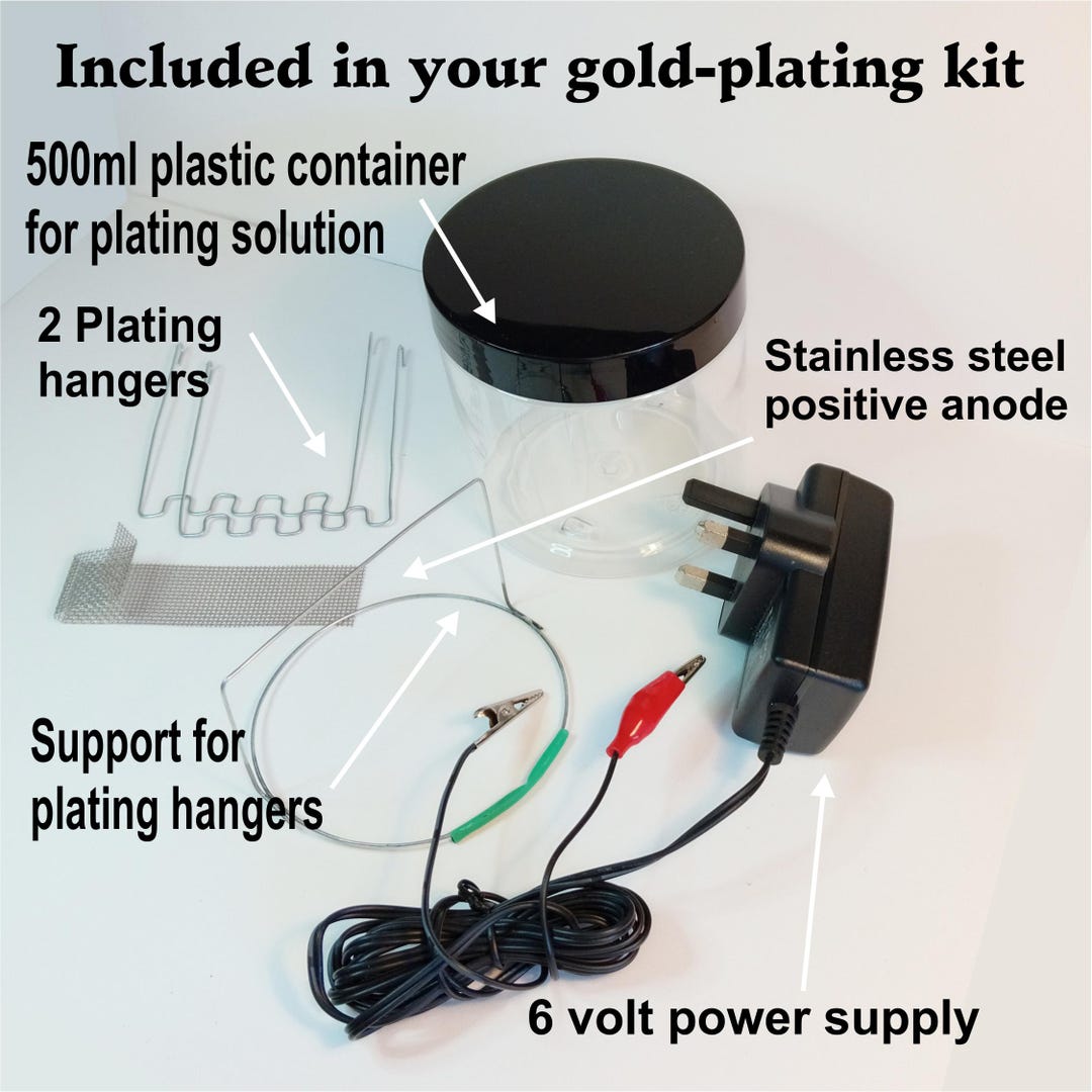 DIY Gold Plating Kit (with Power Supply), Easy and Effective 24ct Gold ...