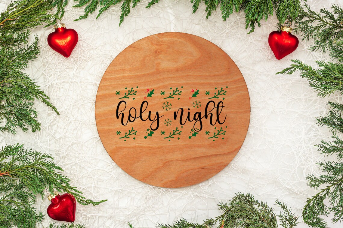 45 Round Christmas Sign SVG Bundle PNG for Round Wood - Etsy