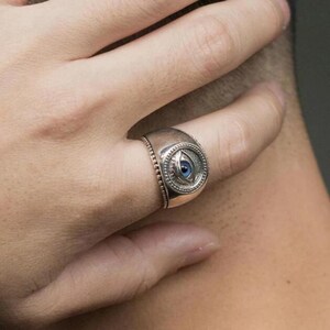Illuminati Eyeball Ring, Goth Evil Eye Ring, All Seeing Eye Cool Biker ...