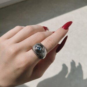 Illuminati Eyeball Ring, Goth Evil Eye Ring, All Seeing Eye Cool Biker ...
