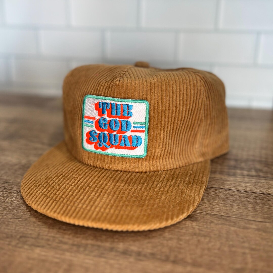 The God Squad Patch Corduroy Hat – Blue/teal Patch - Etsy