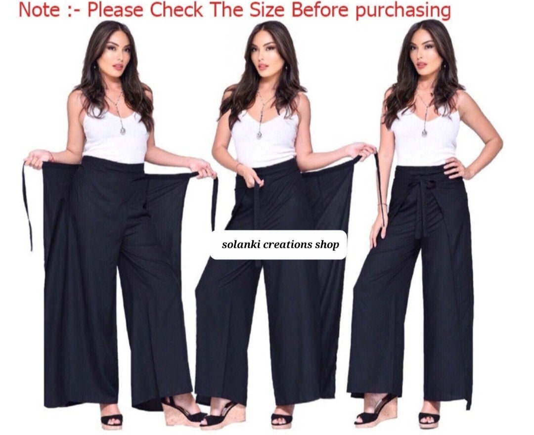 Wide Leg Wrap Pant Open Leg Rayon Pant Womens Wrap - Etsy