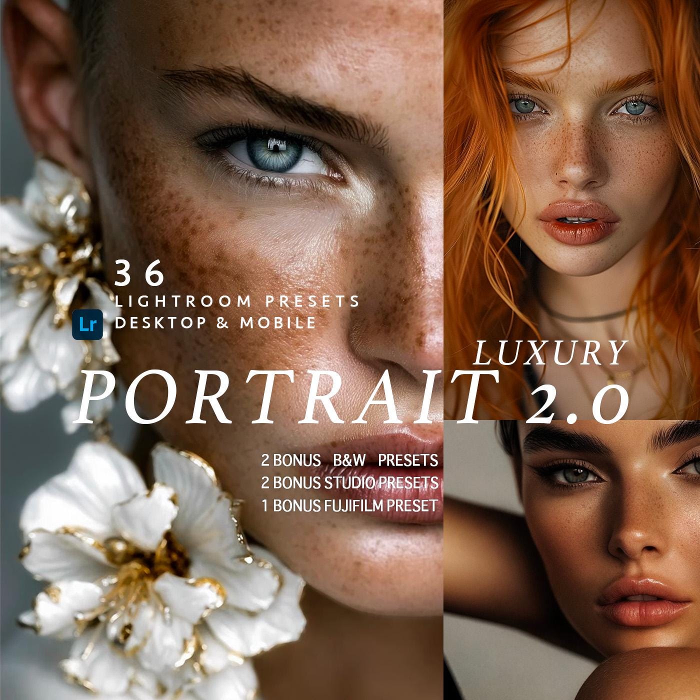 36 PORTRAIT Desktop Mobile Lightroom Presets | Perfect Skin, Glow ...