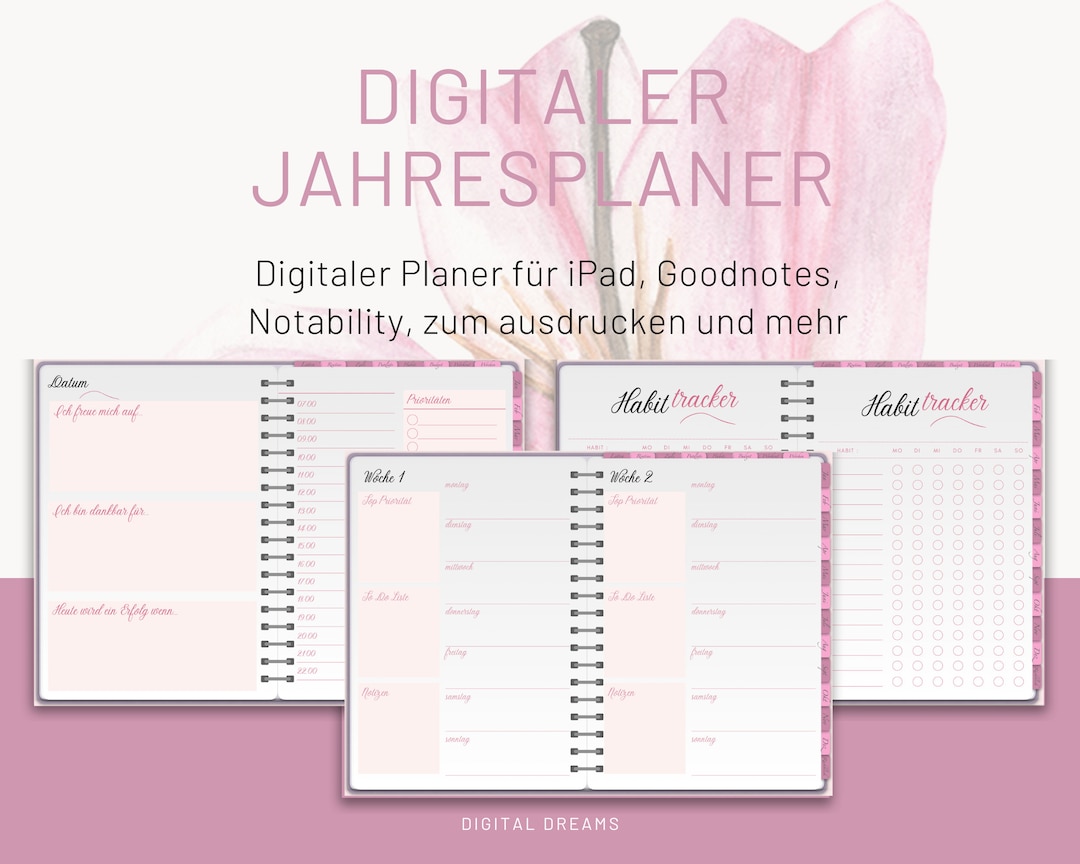 Digitaler Jahresplaner Undatiert Mit Hyperlink - Etsy