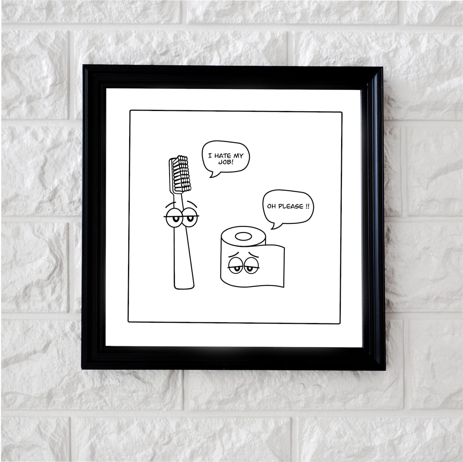 I Hate My Job | Toothbrush & Toilet Roll | Funny | Printable | Bathroom ...