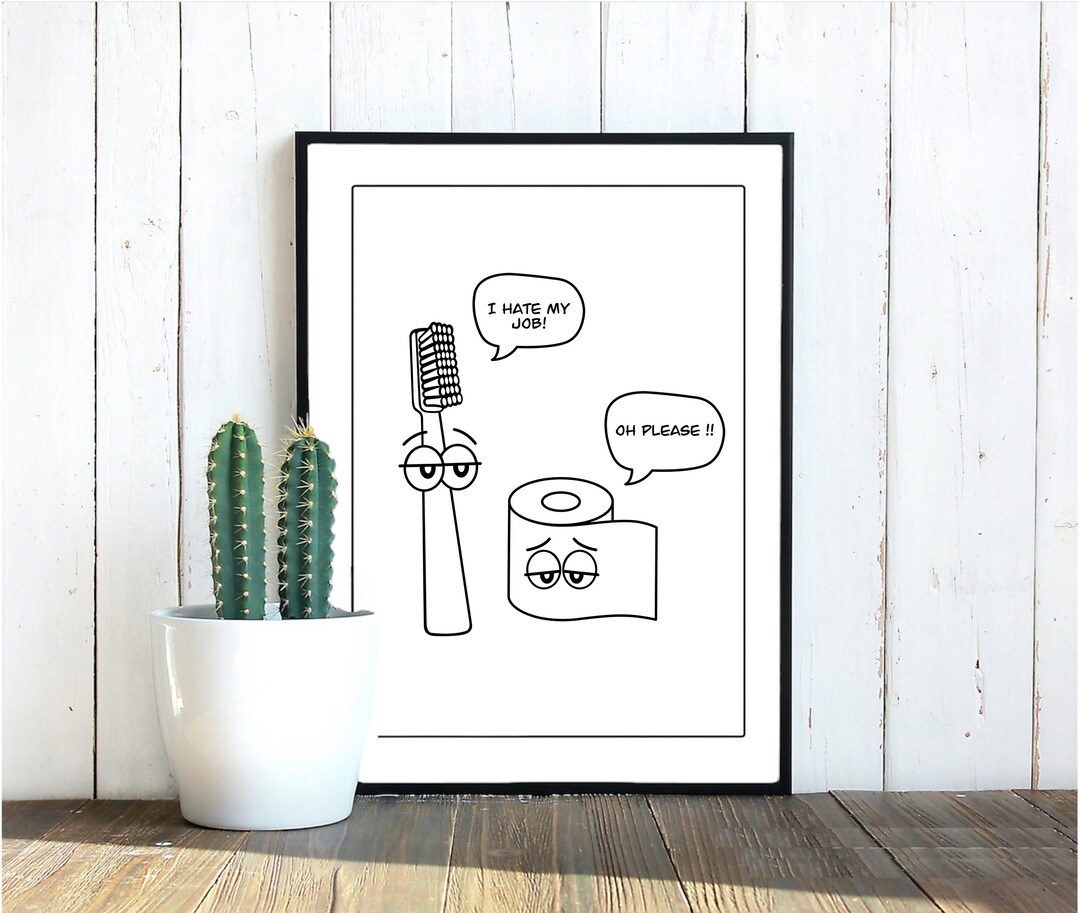 I Hate My Job | Toothbrush Toilet Roll | Funny | Printable | Digital ...