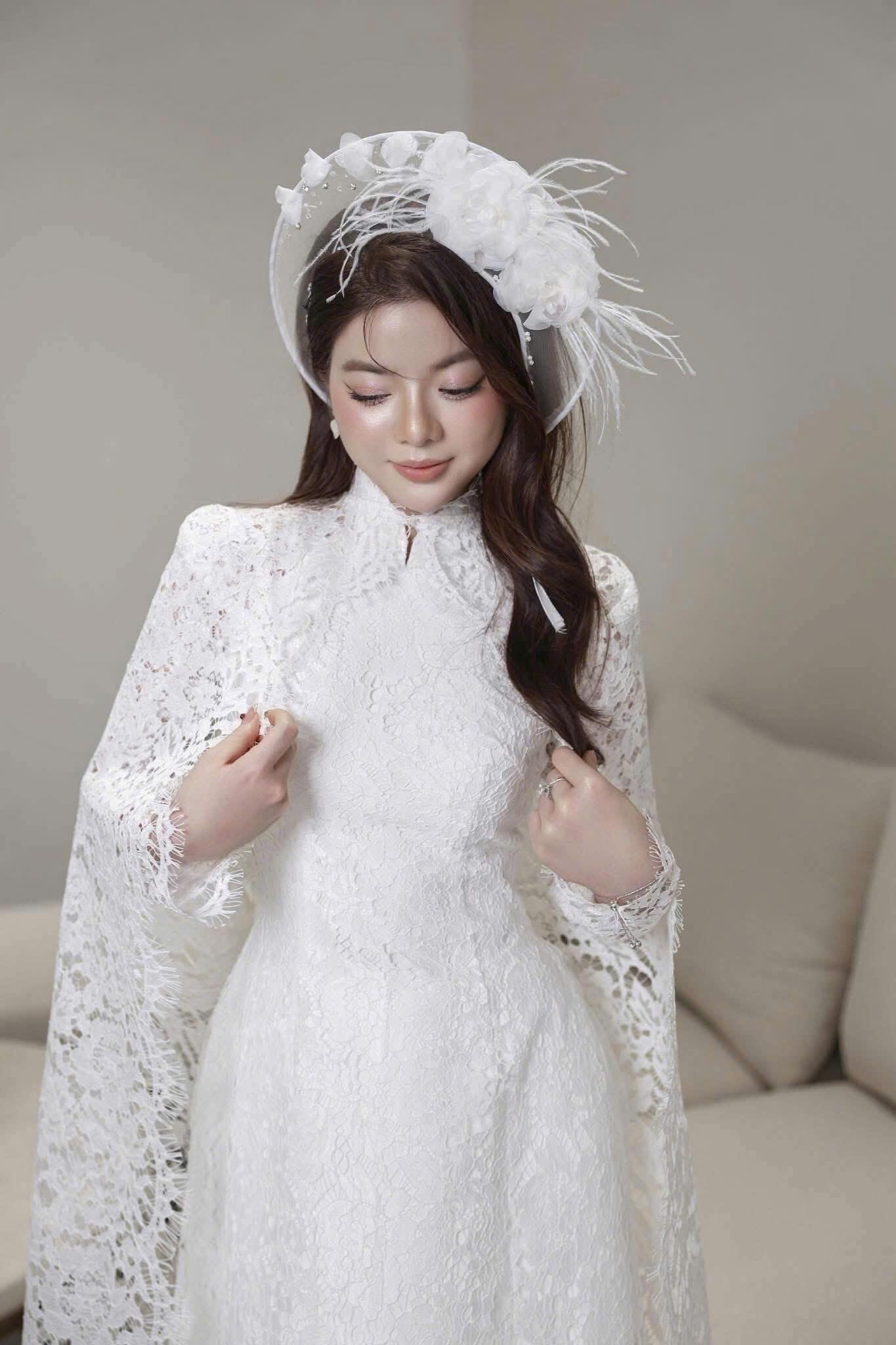 White Wedding Ao Dai, Bride Ao Dai, Dress, Pre-make Vietnamese ...