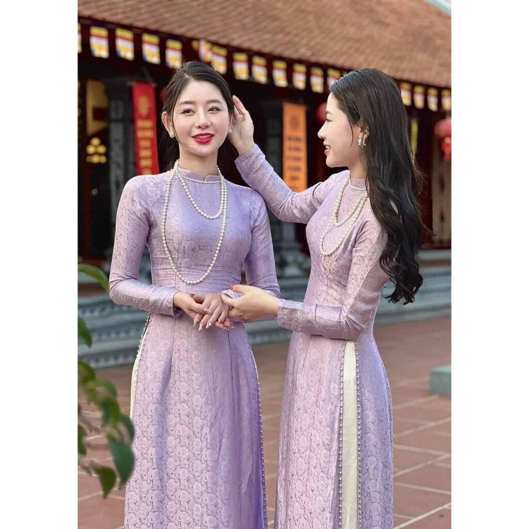Brocade Ao Dai, Brocade Dress, áo Dài Gấm Hoa, Pre-make Vietnamese ...