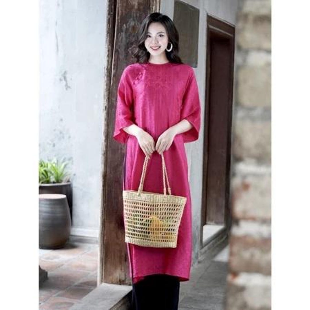 Pre-make Vietnamese Traditional Ao Dai, Brocade Ao Dai, Dress With ...