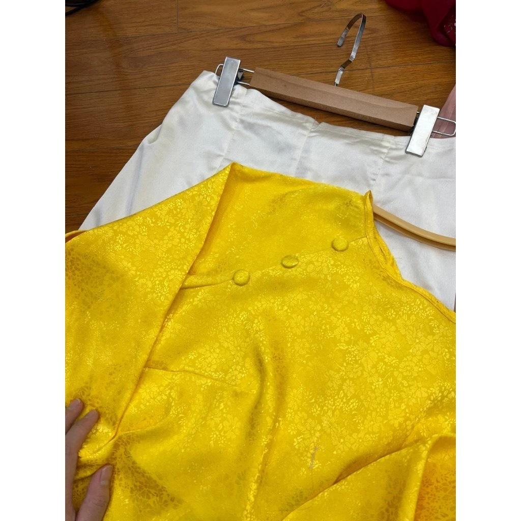 Pre-make Vietnamese Traditional Ao Dai, Brocade Ao Dai, Dress With ...
