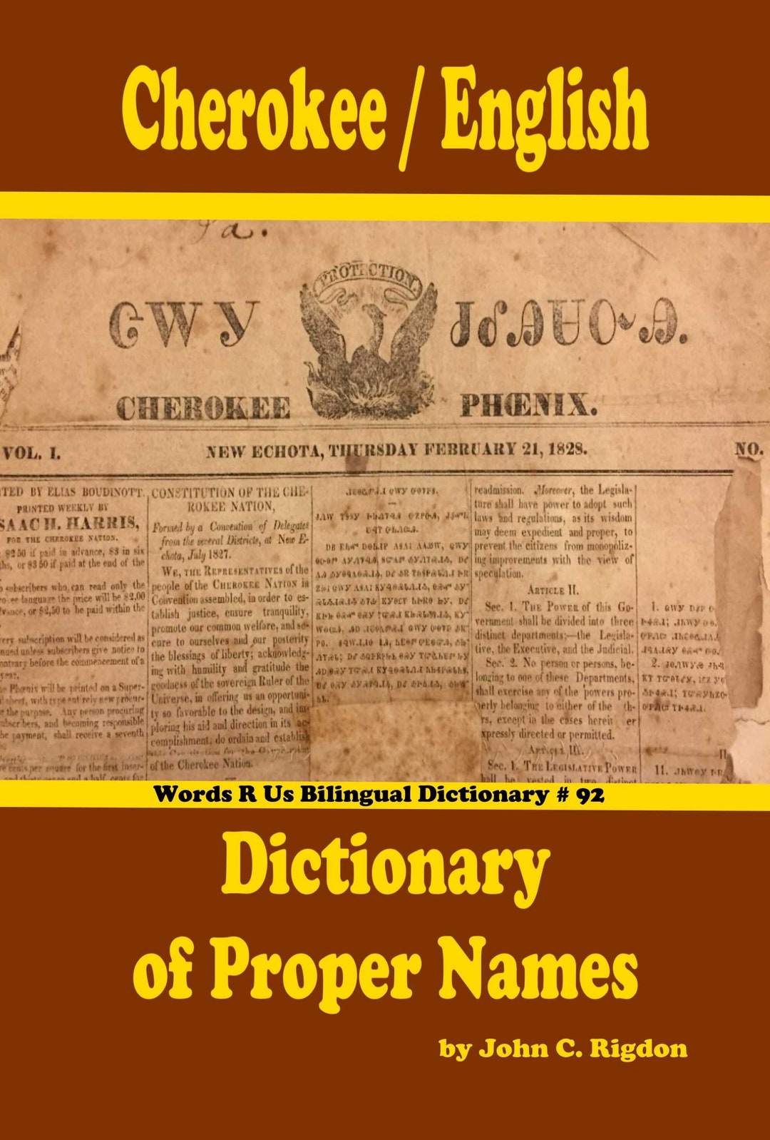 Cherokee / English Dictionary of Proper Names - Etsy