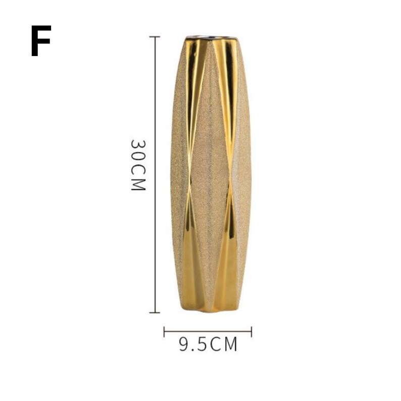 Golden Ceramic Vase Porcelain Spring Decoration Modern - Etsy