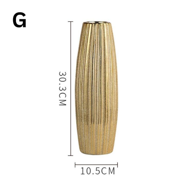 Golden Ceramic Vase Porcelain Spring Decoration Modern - Etsy