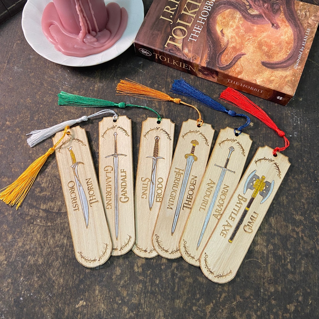 Lord of the Rings Bookmarks, Handmade Painted Swords From Lotr Wooden ...