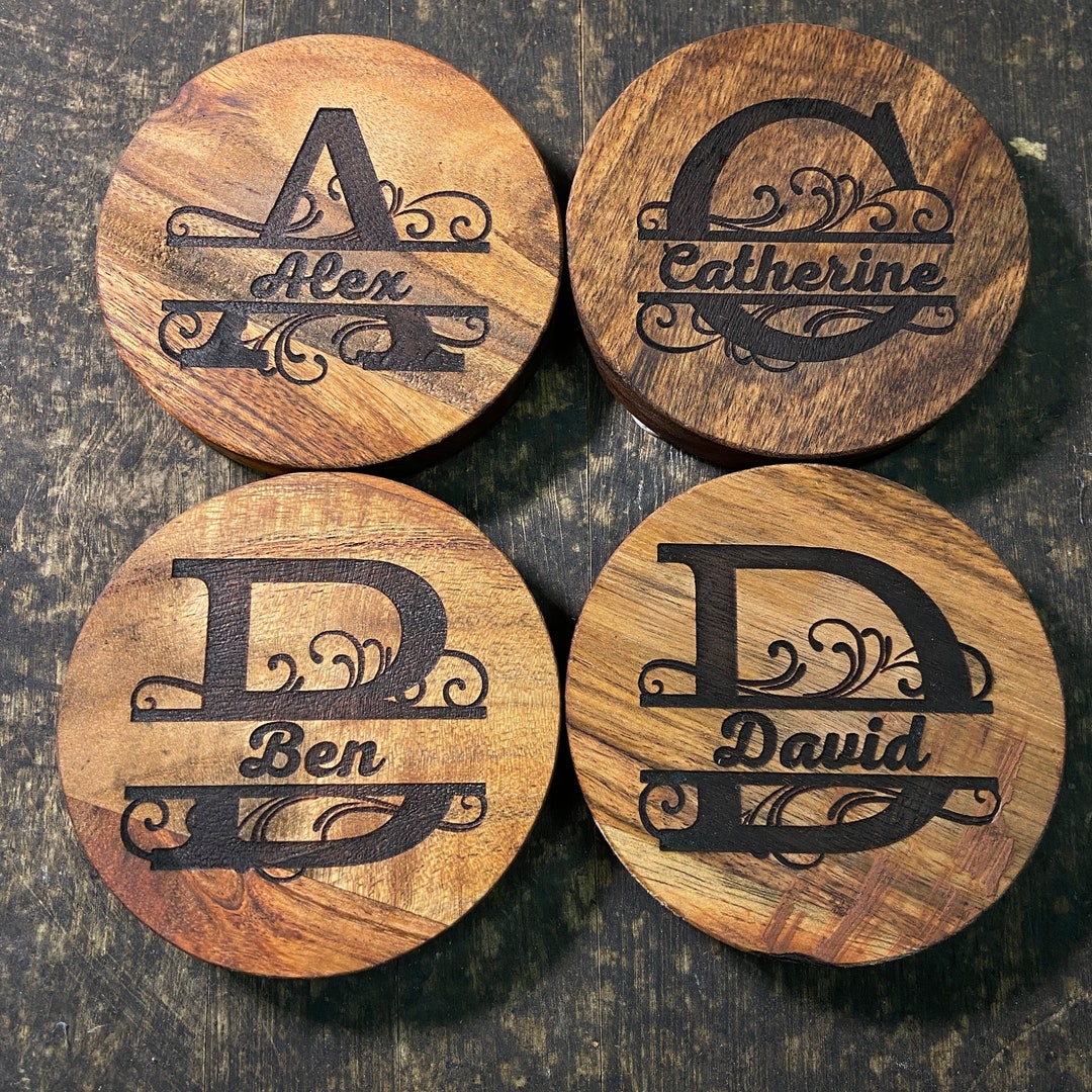 Personalised Letter & Name Coasters A-Z Split Letter Laser - Etsy
