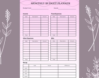 October Monthly Budget Planner - Etsy