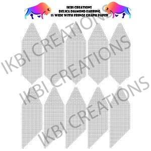 Brick Stitch Earring Graph Paper With Fringe / Seed Bead / Delica Bead ...