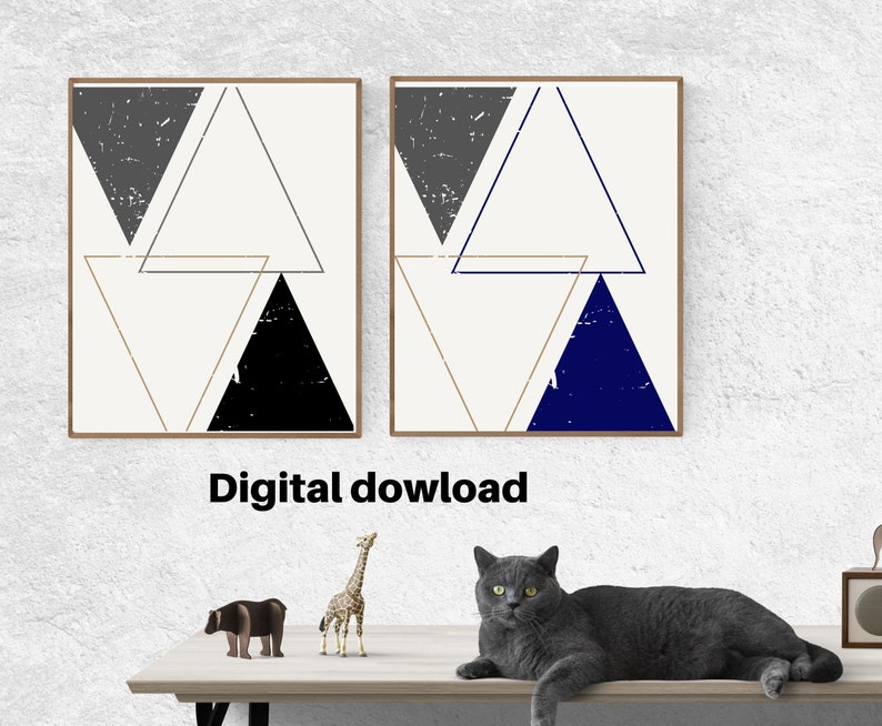Geometric Shape, Modern Style Posters, Modern Wall Art, Digital ...