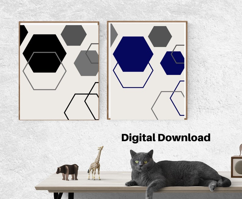 Geometric Shapes Digital Download Printable Wall Art Modern - Etsy