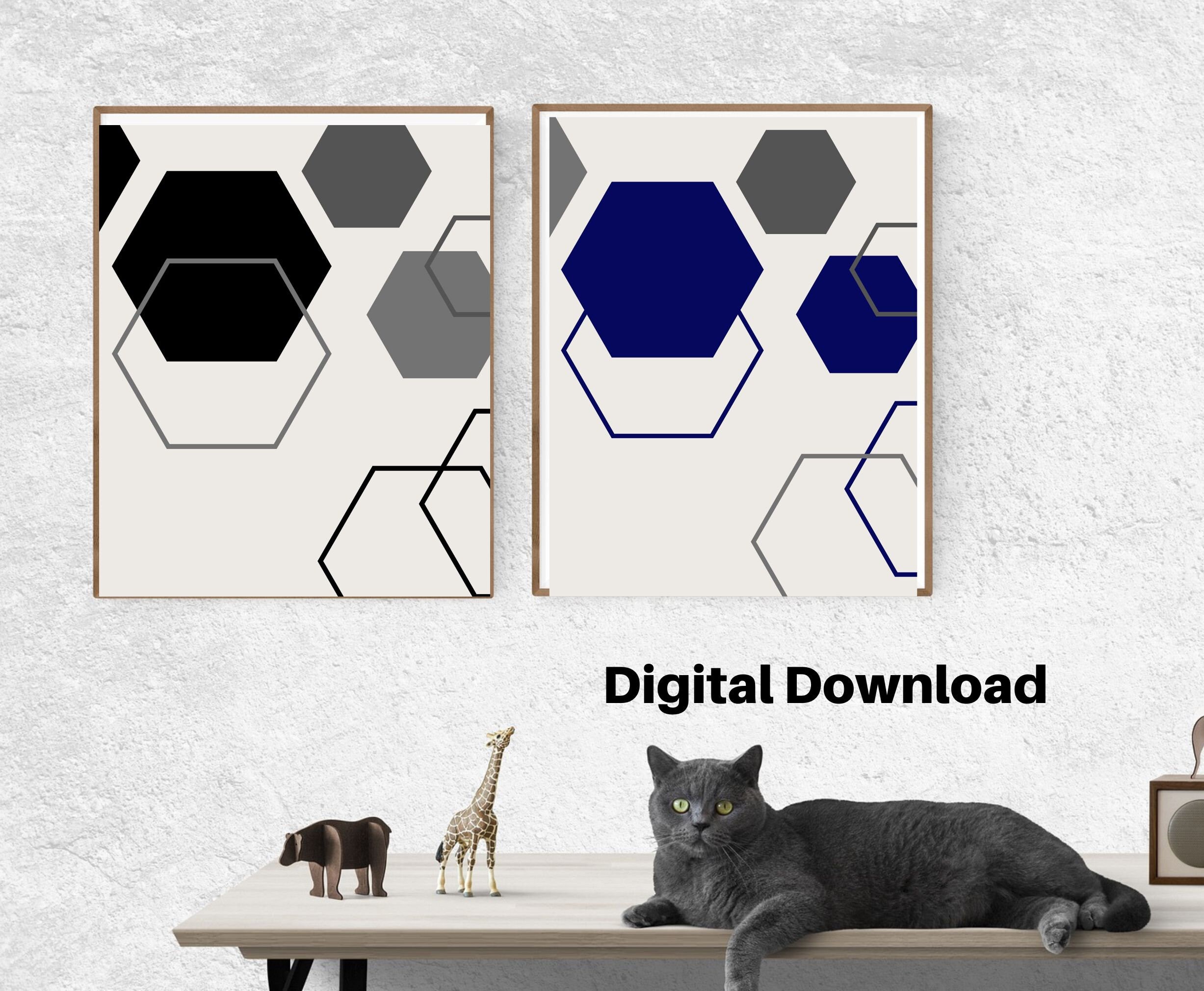 Geometric Shapes Digital Download Printable Wall Art Modern - Etsy