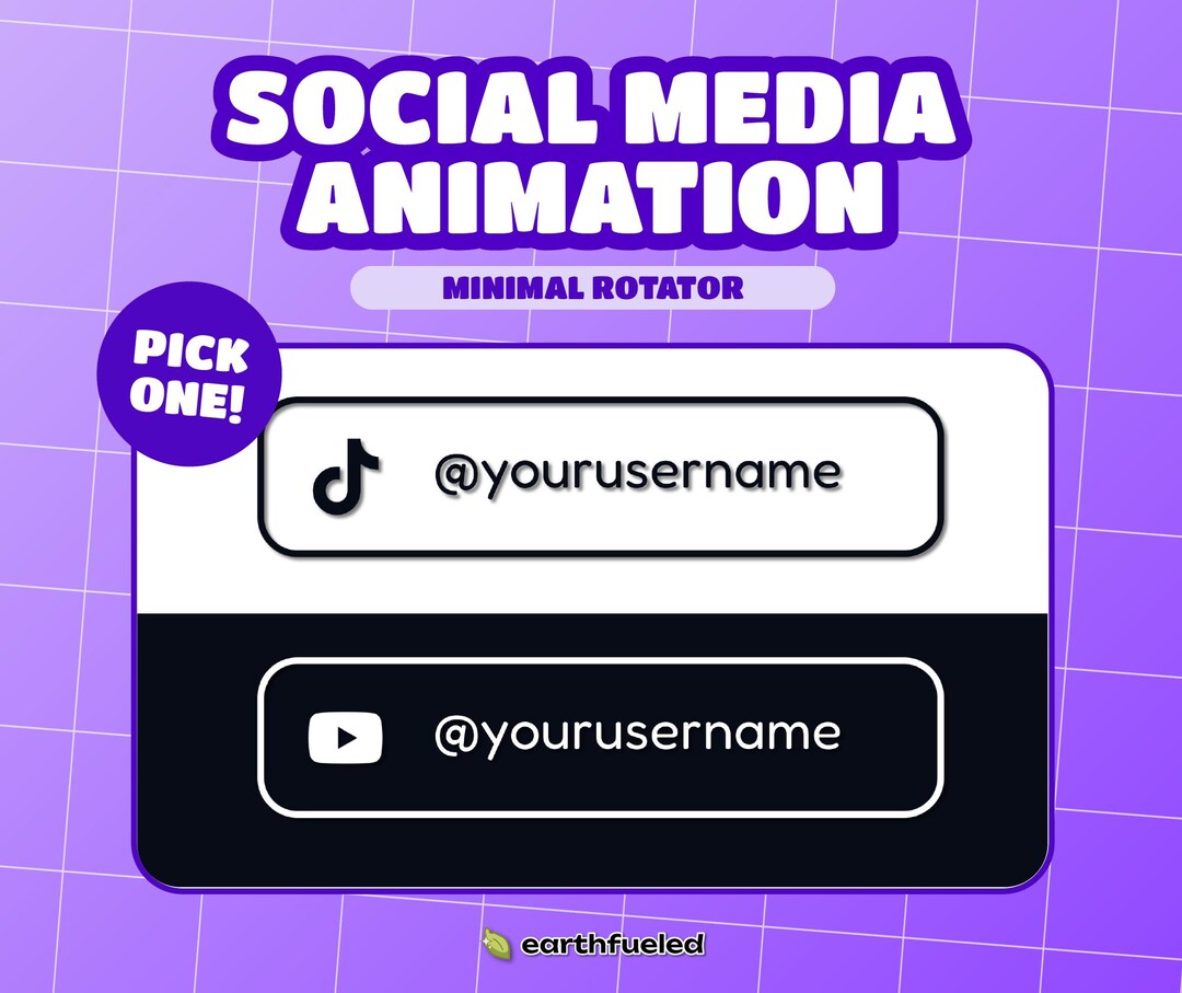 CUSTOM Minimal Social Media Rotator for Streamers, Vtubers and Creators | Twitch, Youtube Lower ...