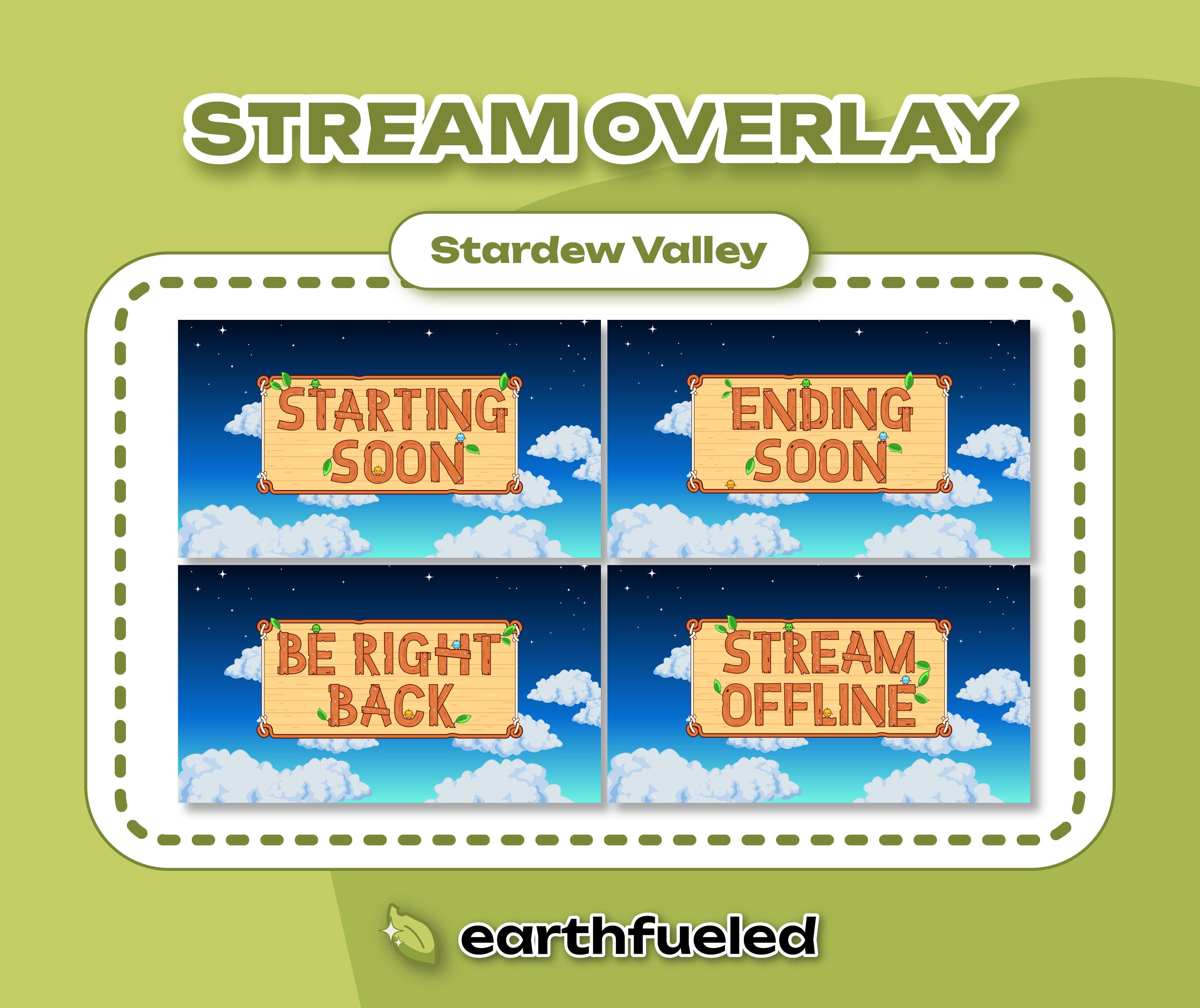 Animated Stardew Valley Twitch/kick Stream Overlays and Scenes Stream ...