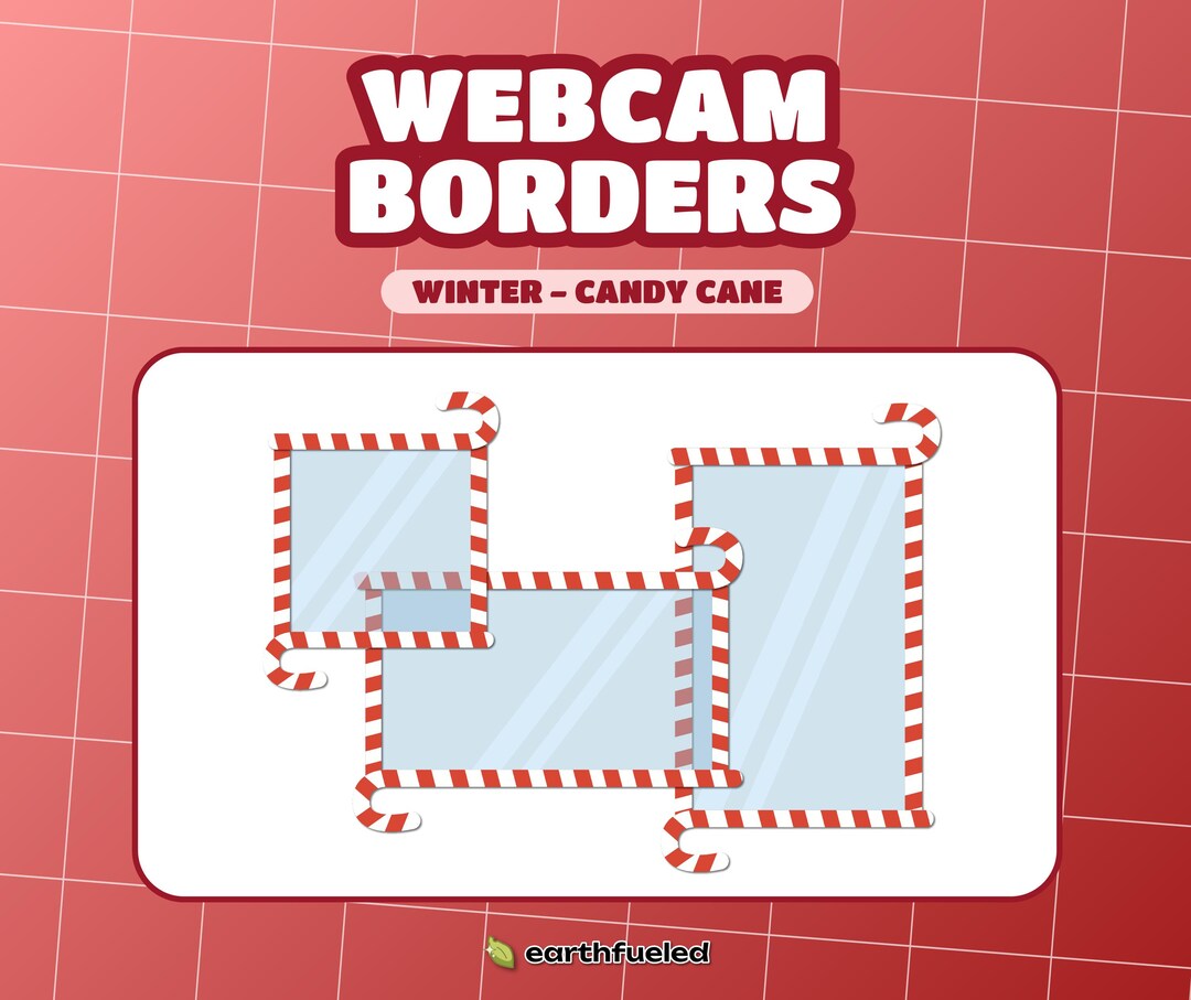 Winter Candy Cane Webcam Borders | Christmas Twitch Overlay, Overlay ...