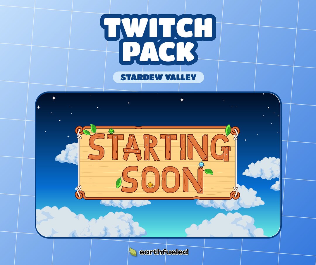 Stardew Valley FULL STREAM PACKAGE customizable Cute Wood, Cloudy and ...