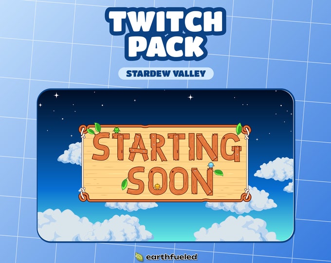 Stardew Valley Style Twitch Overlay Brown Wood Stream Overlay Package ...
