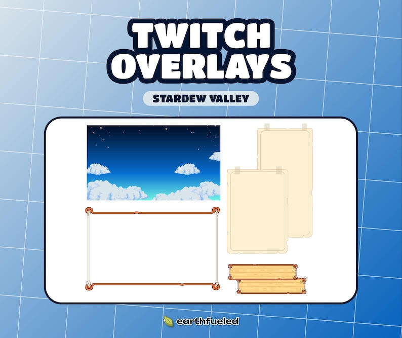 Stardew Valley FULL STREAM PACKAGE (customizable) | Cute Wood, Cloudy ...