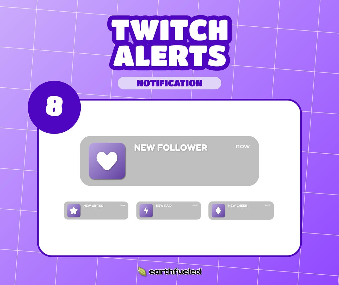 8x ANIMATED Notification Cute Twitch Stream Alerts | Aesthetic Alerts ...