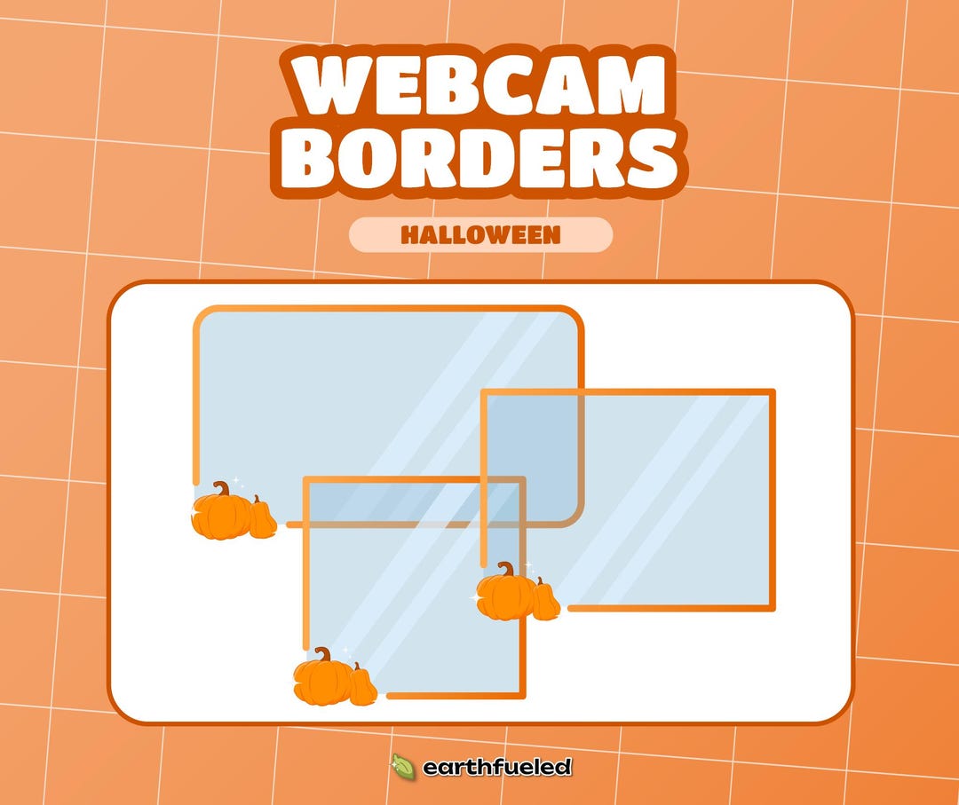 6 Animated HALLOWEEN Pumpkin Webcam Borders for Fall for Twitch Stream ...