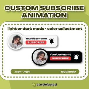 Custom Animated Youtube Subscribe Button Video Overlay in Dark or Light ...