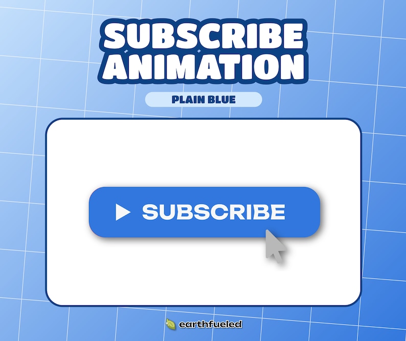 Blue Youtube Animated Subscribe Button Animation | Subscribe Reminder Button - Etsy